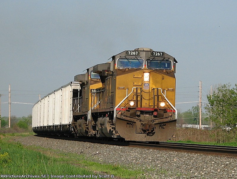 UP 7267 NS418 FEPX loaded coal 8:35